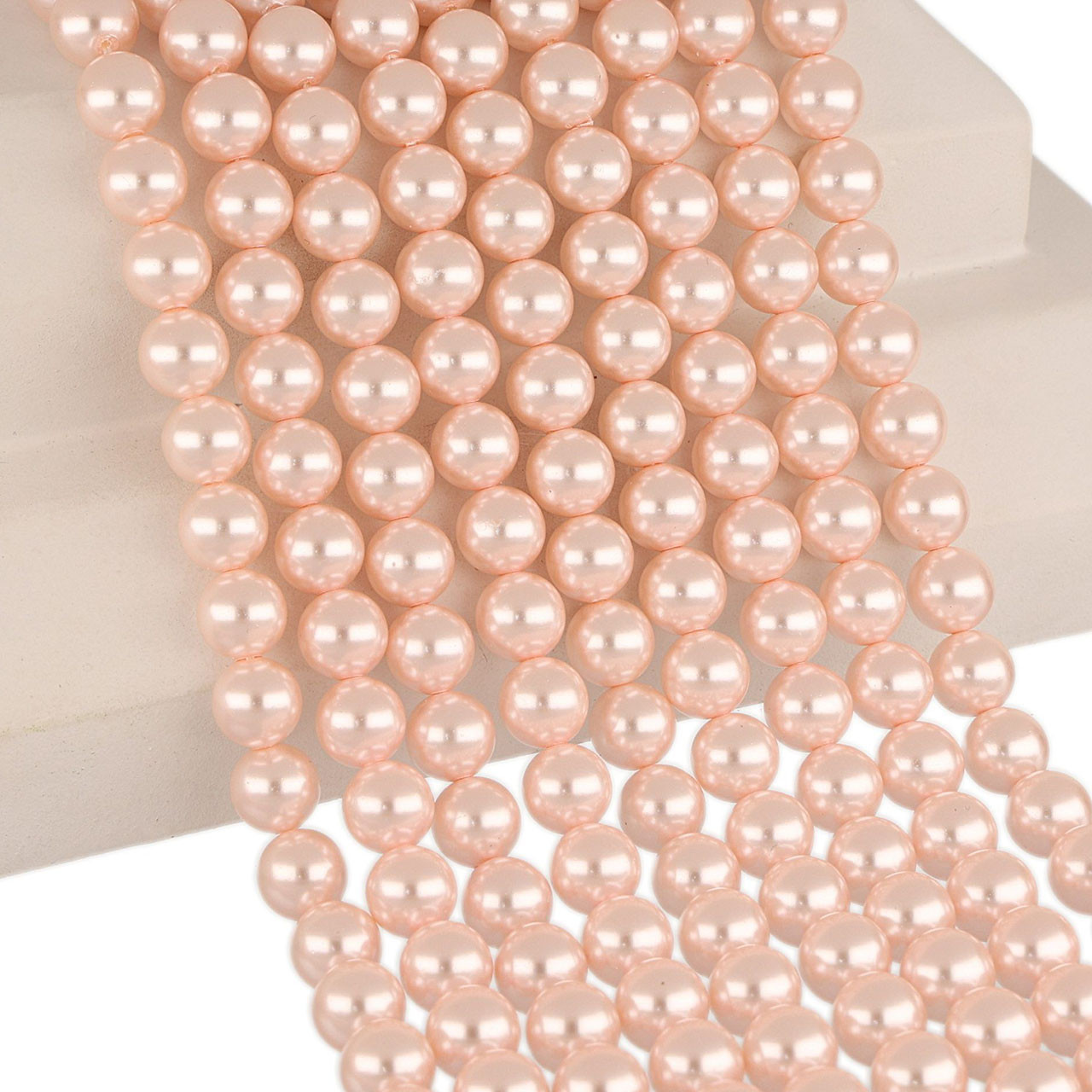 Pink Faux Pearl Beads 8mm