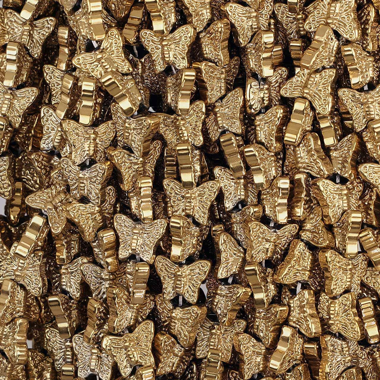 Butterfly Shape Glass Beads Gold