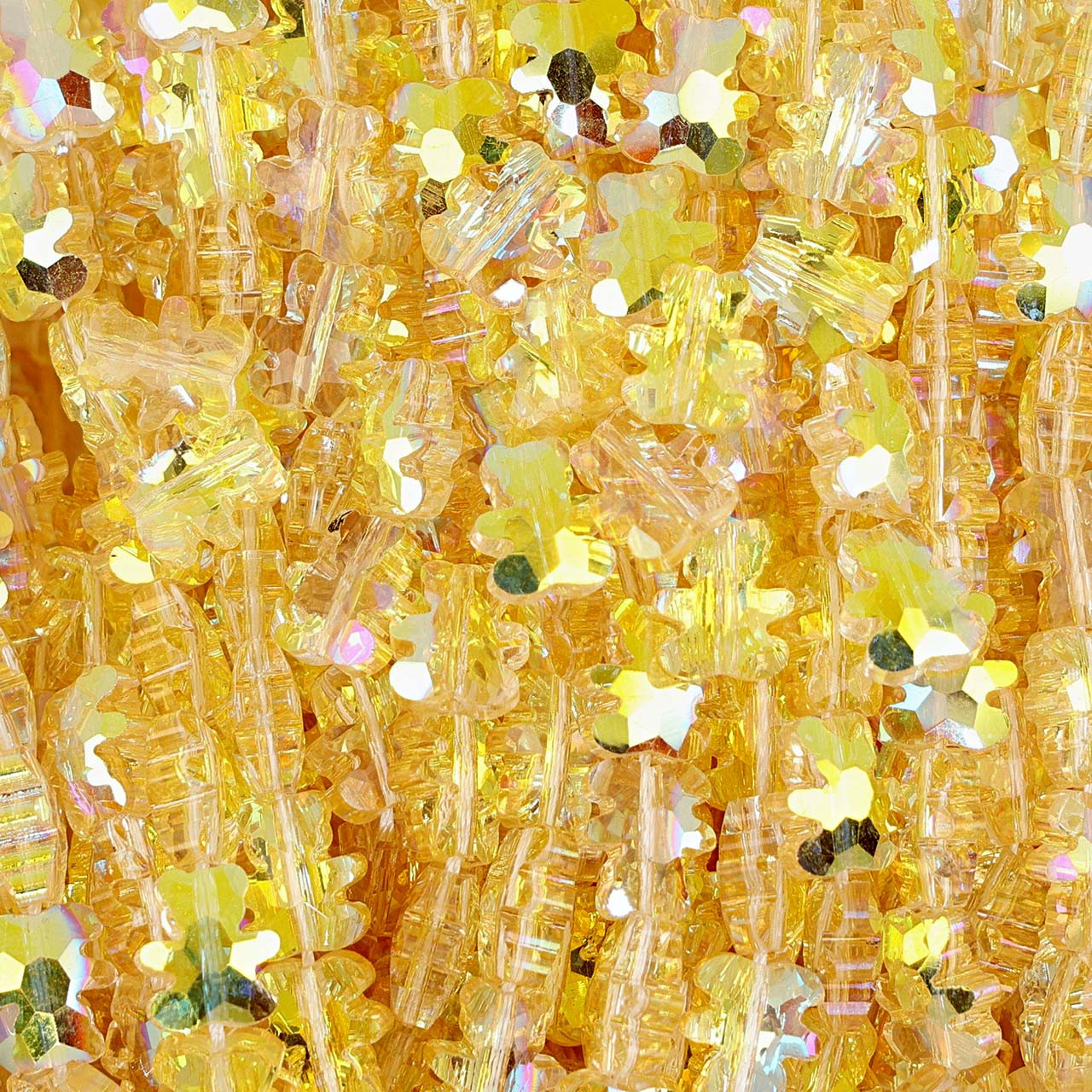 8X10 MM - Teddy Bear Glass Beads - Solar Rays