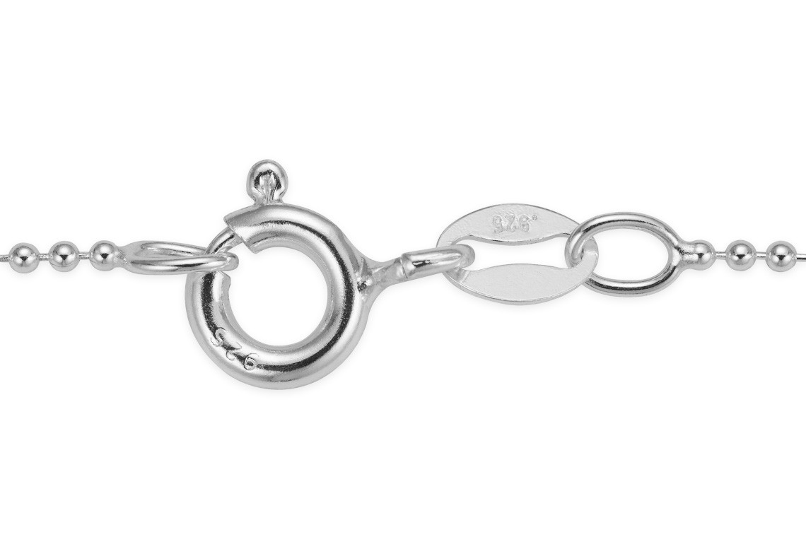 Sterling Silver 1.80x1.10mm Stud Ball Chain Necklace