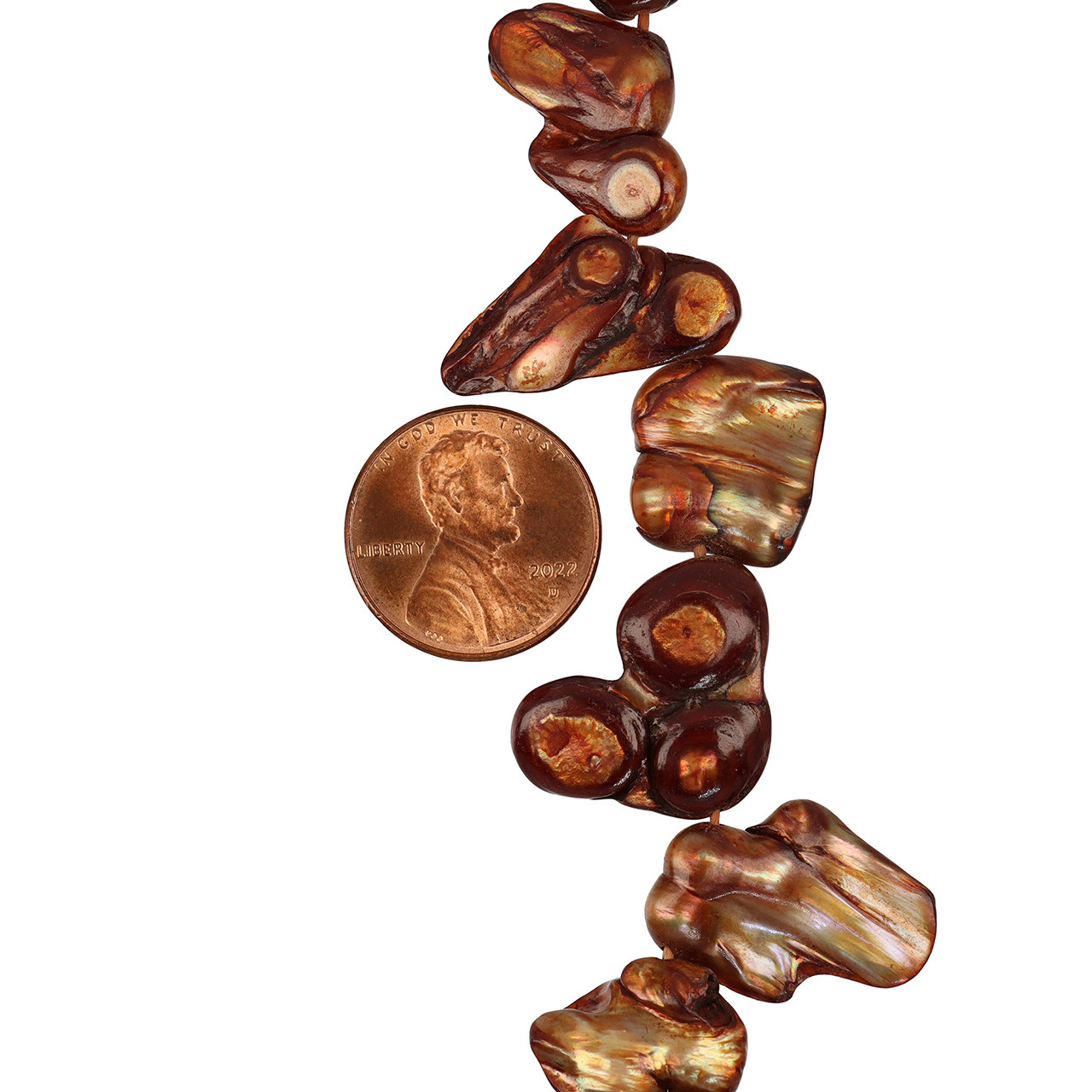 Mother of Pearl Shells with Pearls - Brown