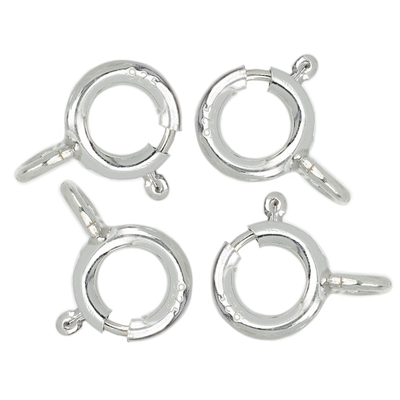 Sterling Silver Open Spring Ring - 7mm 5 Pcs
