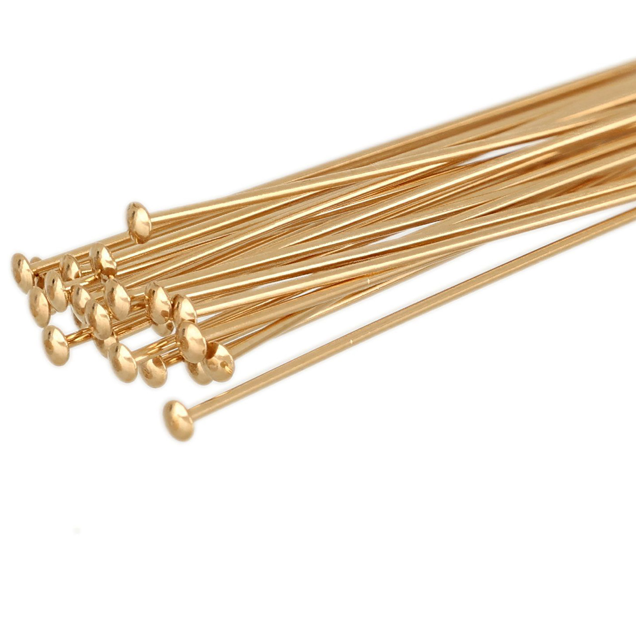 14k Gold Filled Head Pins 22 Gauge 3 Inch 10 Pc