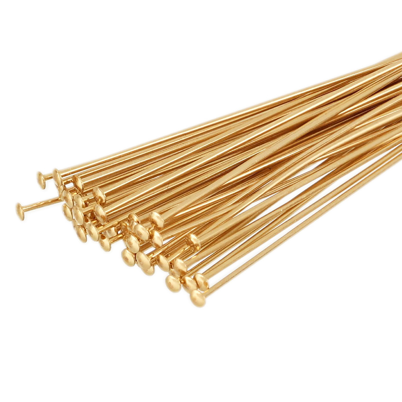 14k Gold Filled Head Pins 24 Gauge 2 Inch 10 Pieces