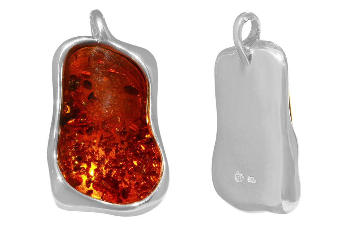 Large Irregular Shape Pendant 17x25mm 1Pc-Amber