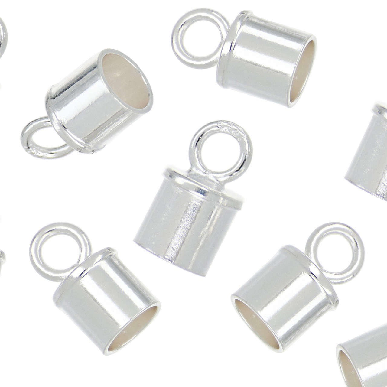 Sterling Silver End Caps - 4mm ID 2 Pcs