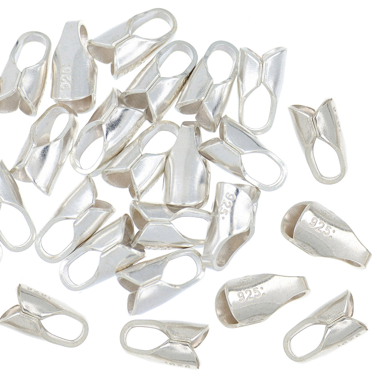 Sterling Silver Round End Caps - 2.5mm ID 10 Pcs