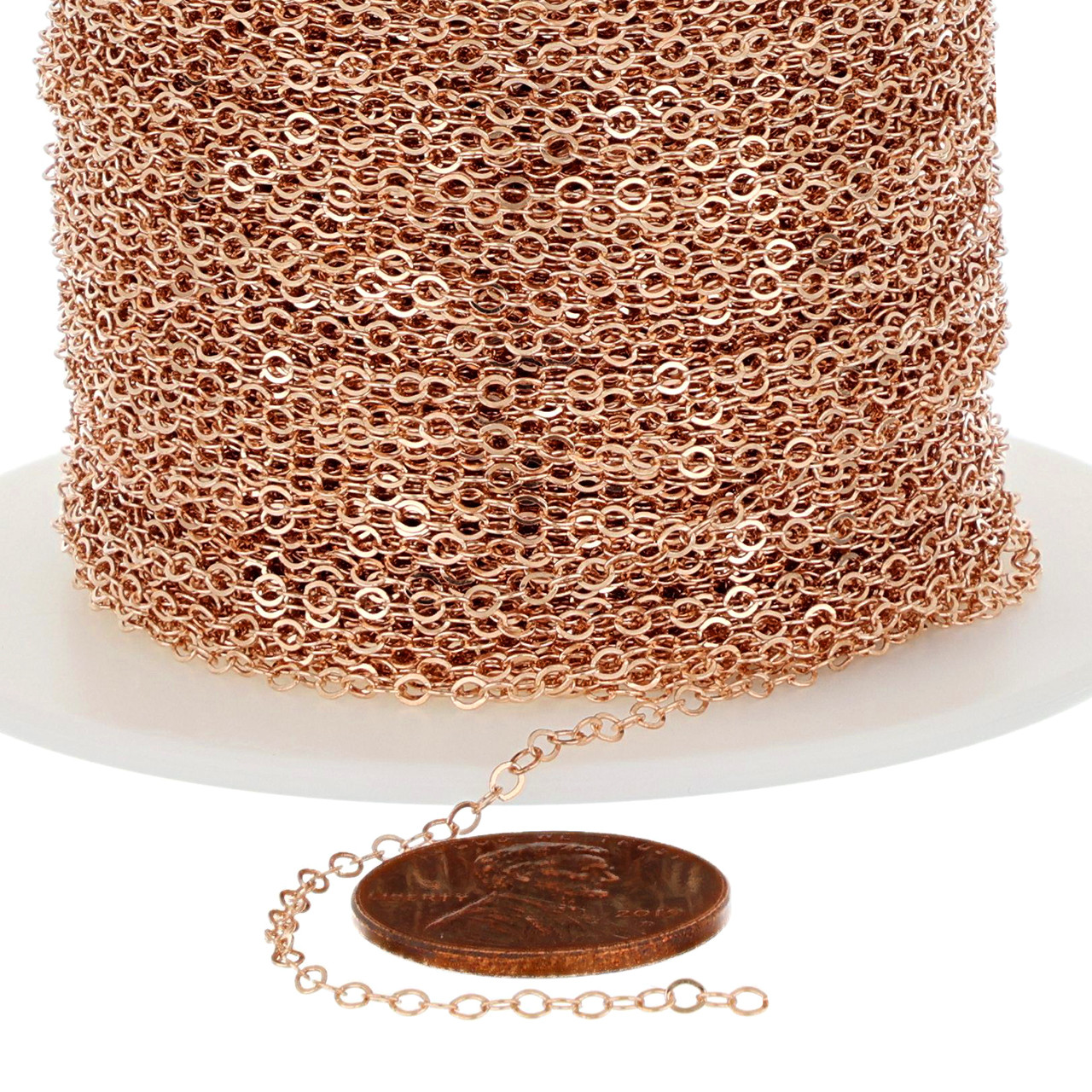 Foot Of Mm 14K Gold Filled Flat Cable Chain Bulk