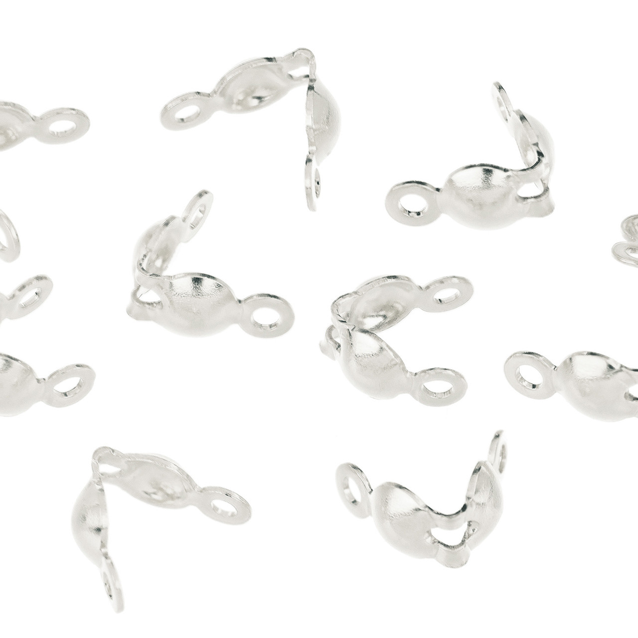 Sterling Silver Clamshell With 2 Rings - 10 Pcs