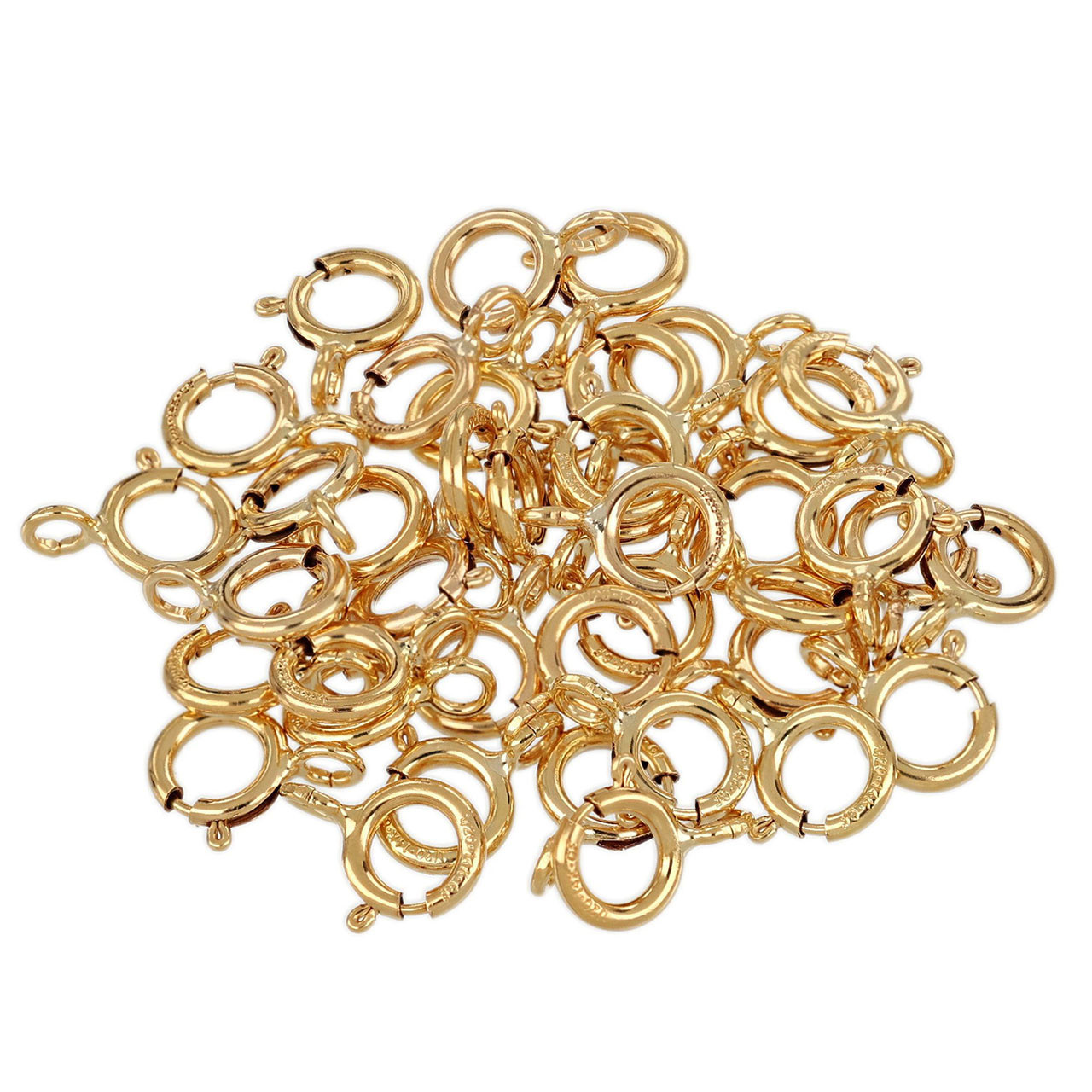 14K Gold Filled Spring Ring Clasp W/Open Ring 5mm 5Pcs