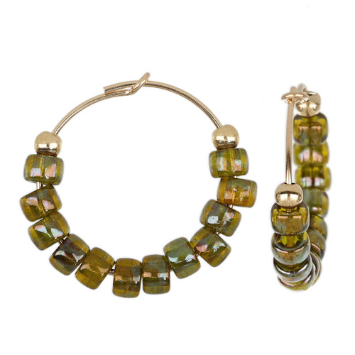 14K Gold Filled 7 Day Matubo Bead Hoop Earring Kit