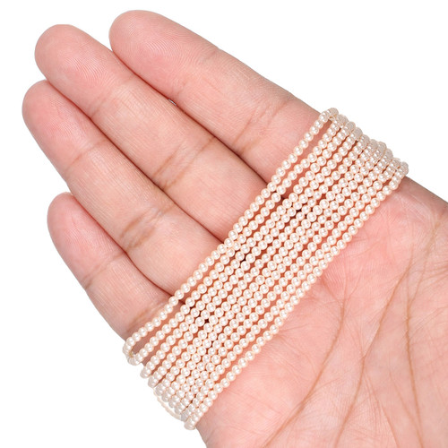 Crystal Glass Pearls 2mm-Creamy Peach