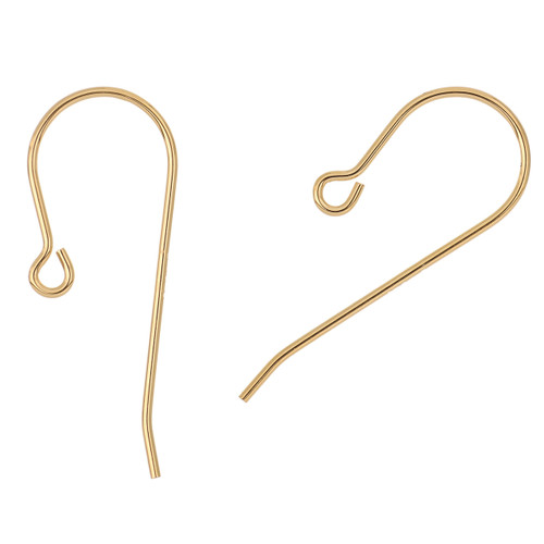 14K Gold Filled Plain Ear Wires W/Open Loop 24mm One Pair