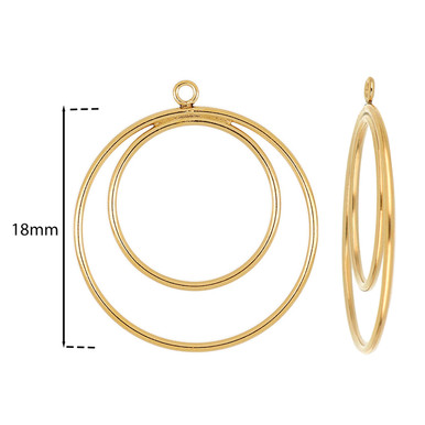 Gold Filled Double Round Drops 25mm 18mm