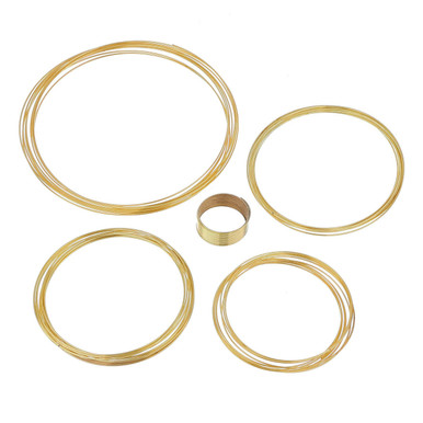 Memory Wire Gold Plated 5 Assorted Sizes With 10 Loops