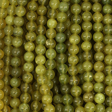 8 mm Natural Olive Jade Beads