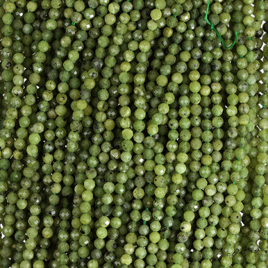 Round Faceted Alaska Jade 3mm
