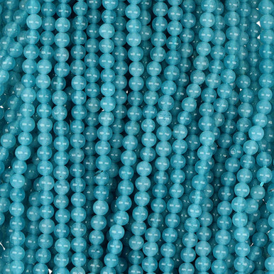 4 MM Dyed Blue Quartz Beads