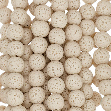 Dyed Lava Rock Round Beads Tan 8MM