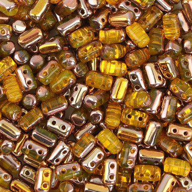 Matubo Rulla™ Czech Beads Amber Capri Gold