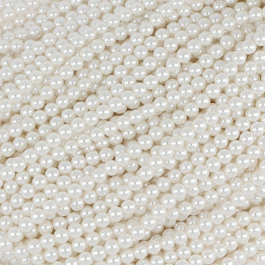 White Faux Pearl Beads 6mm