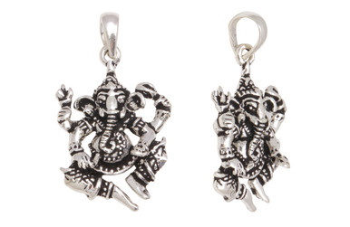 Sterling Silver 20x28mm Ganesha Pendant - 1 Pc