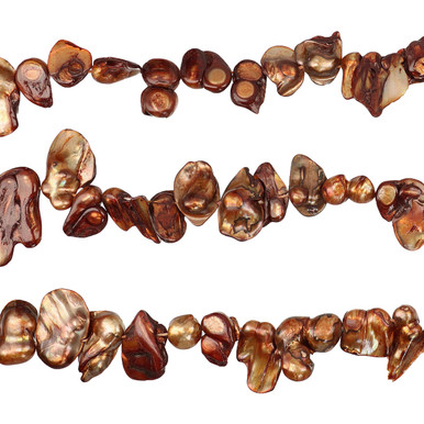 Mother of Pearl Shells with Pearls - Brown