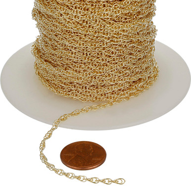 Solid Brass Rope Chain 20 Gauge - Price Per Foot