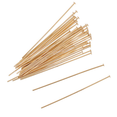 14k Gold Filled Head Pin 1 In 26 Gauge 10 Pc