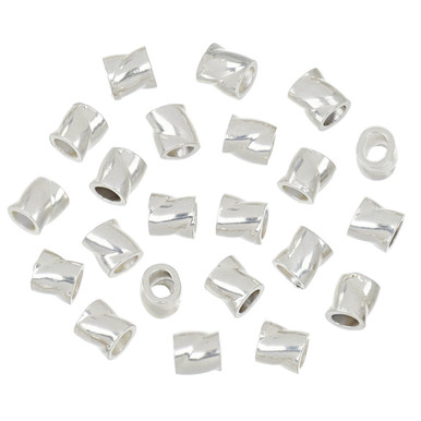 Sterling Silver Twisted Crimp Beads - 2x2mm 20 Pcs