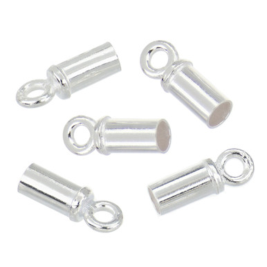 Sterling Silver End Caps - 2mm ID 4 Pcs