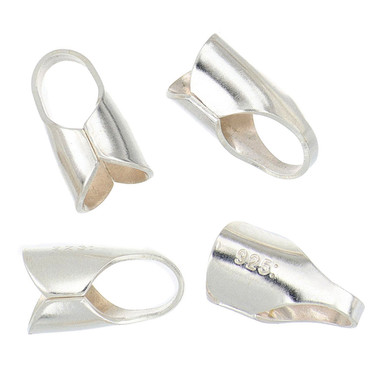Sterling Silver Round End Caps - 4mm ID 4 Pcs