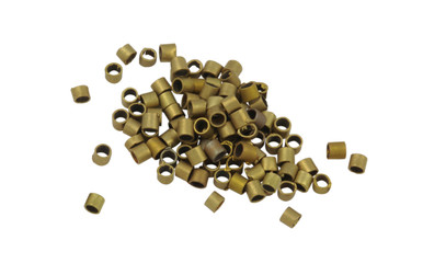 Base Metal Brass Tone Crimps 2x2mm 100Pcs