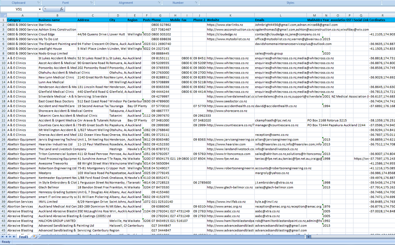 List of Businesses - New Zealandn Business Database