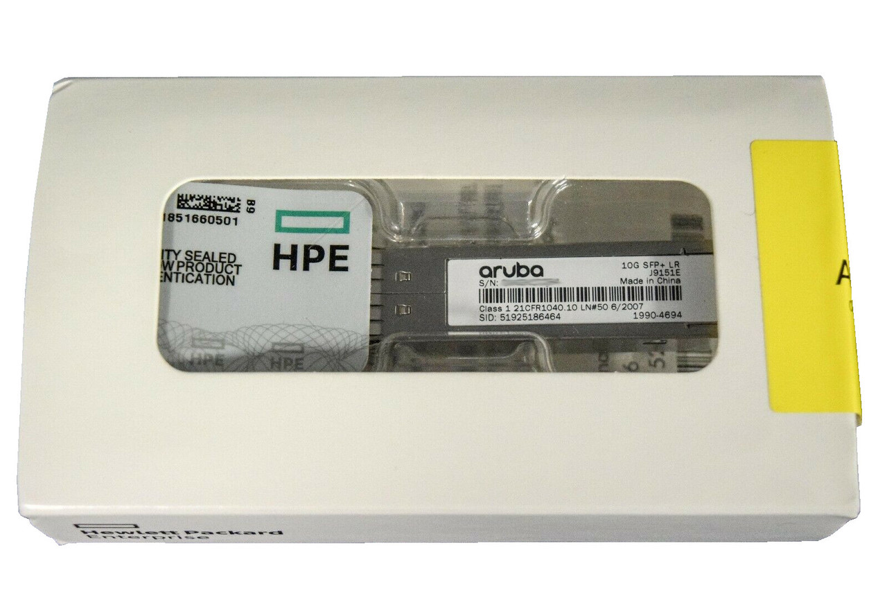 J9151E HPE Aruba 10G SFP+ LC LR 10KM SFM Transceiver J9151E HPE Aruba 10G SFP+ LC LR 10KM SFM Transceiver