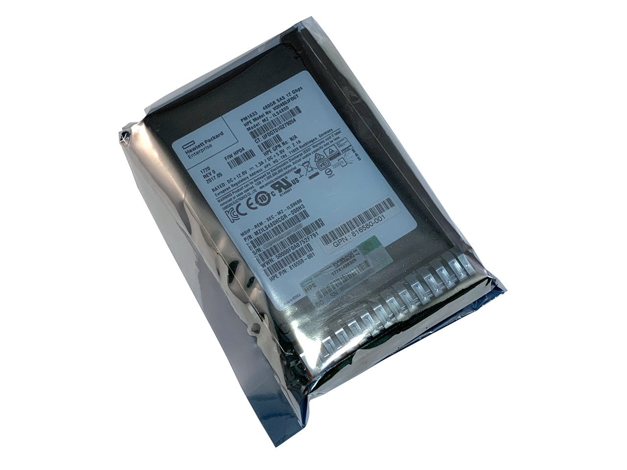 817047-001 HPE 480GB 12G RI-3 2.5" SAS Solid State Drive