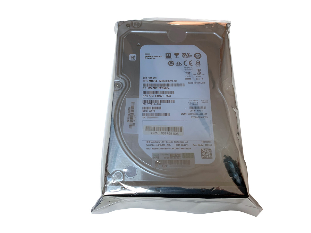861746-B21 HPE 6TB SAS 7.2K LFF LP 512E DS Hard Drive