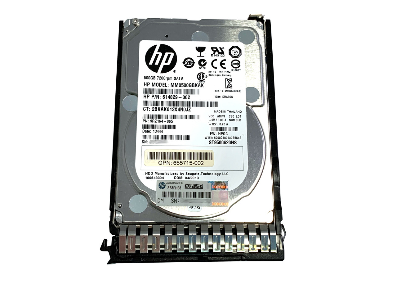 655708-B21 HP 500GB 6G 7200 RPM SATA 2.5” SC Hard Drive