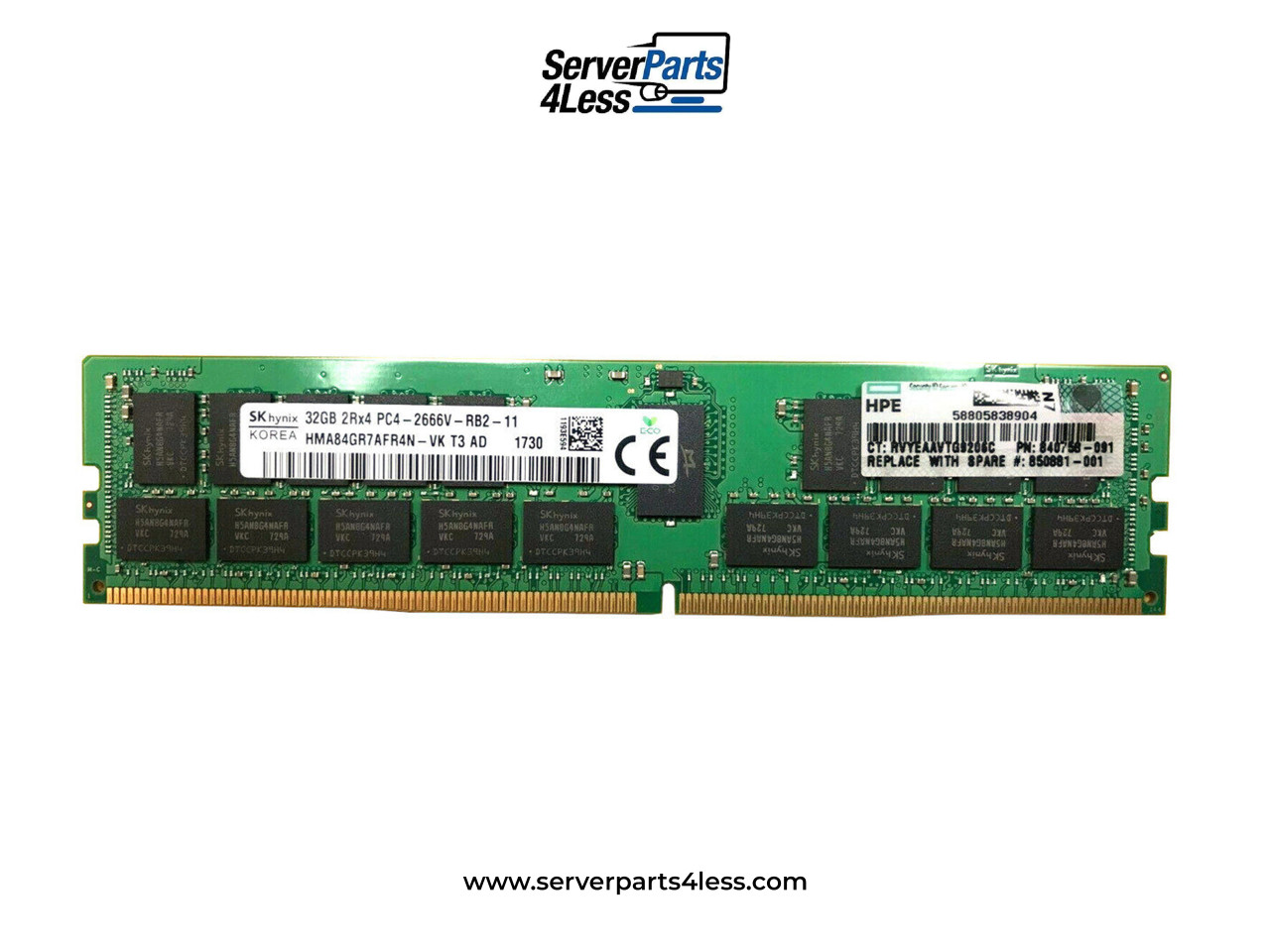Buy HPE 850881-001 32GB 2666MHz 288Pin ECC Reg DDR4 SDRAM G10 Memory