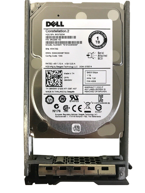 9W5WV Dell 1TB 6G 7.2K 2.5” SAS Hard Drive
