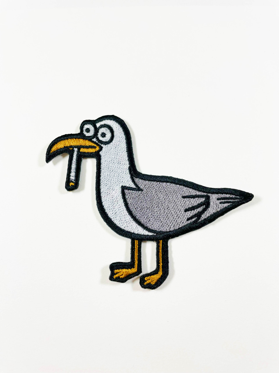 Smoking Gull Embroidered Patch