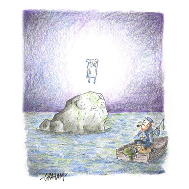 Pug Rock Ghost Original Artwork - Gricklemart