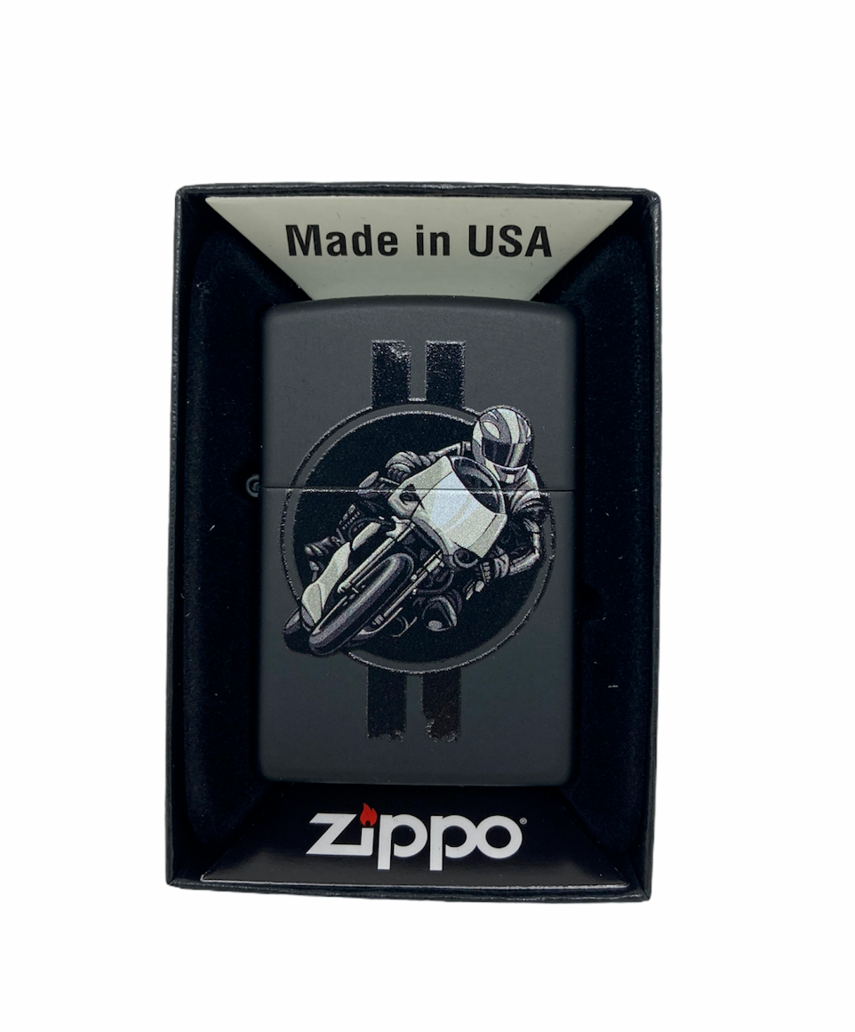 Personalised Motorcycle Black Matte Zippo Lighter