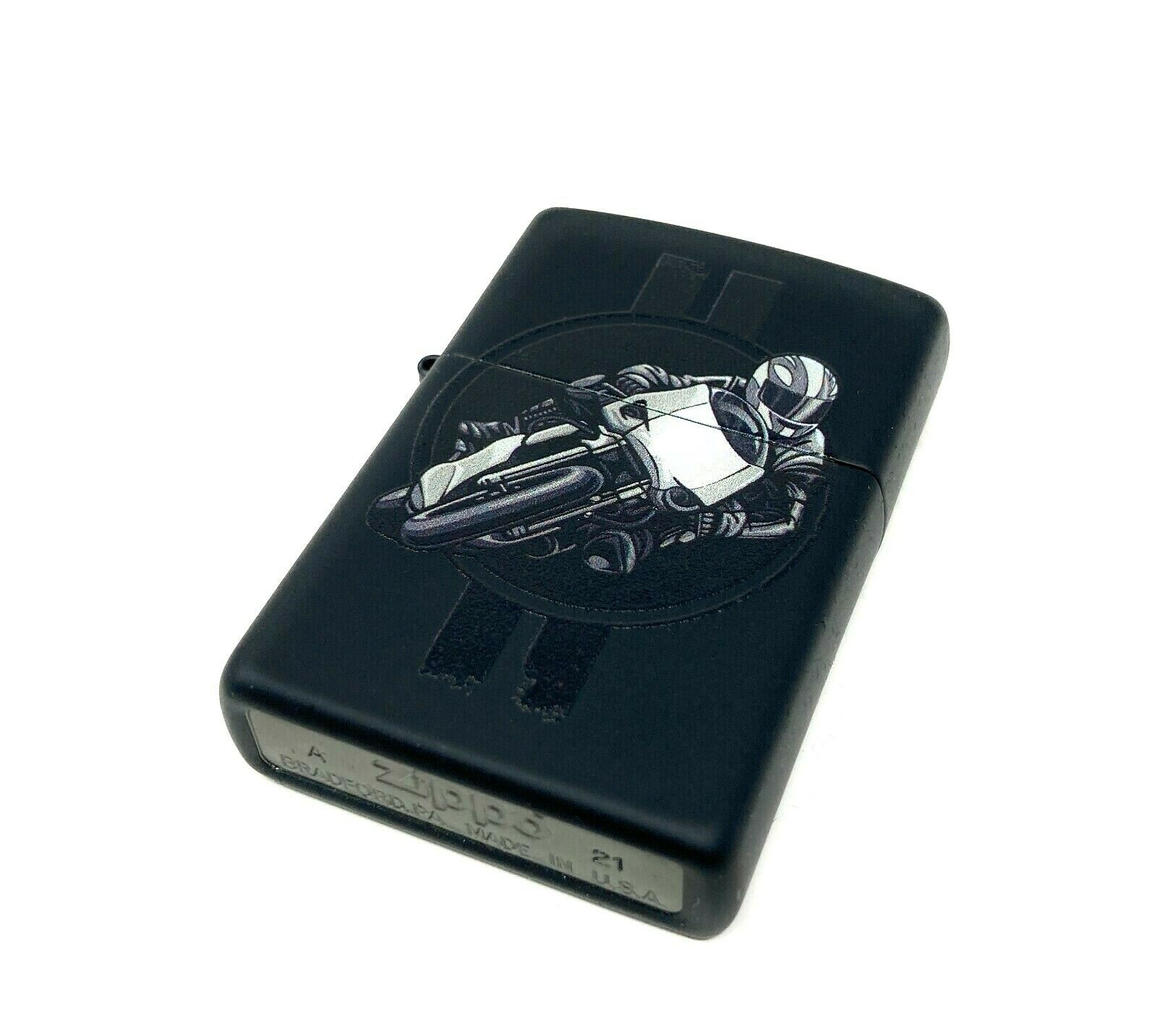Personalised Motorcycle Black Matte Zippo Lighter