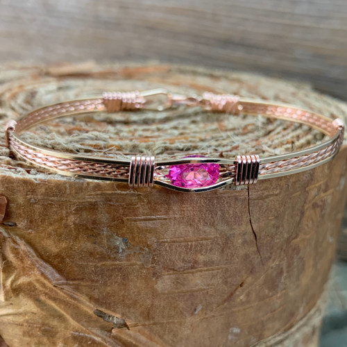 Created Pink Tourmaline 4 Wire Brac w/options - Kimberley Jade - Wire ...
