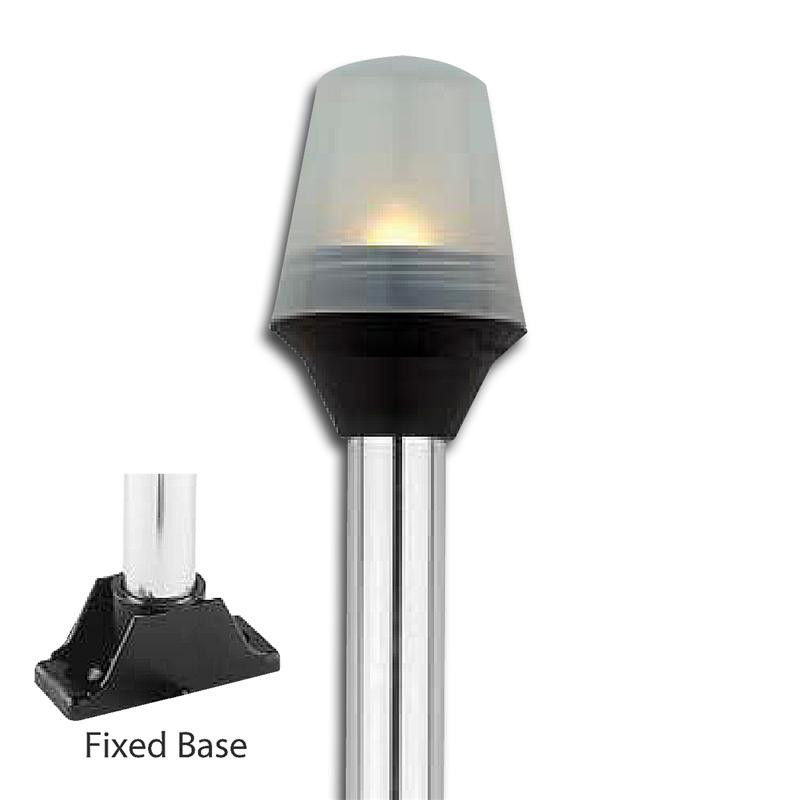 Attwood Fixed Base All-Round Pole Lights - Globe Style 5122-08-7