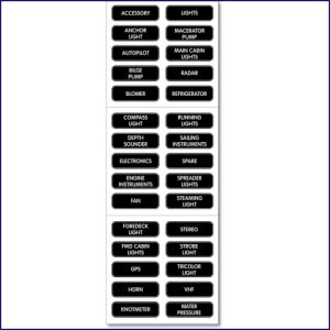 Blue Sea Systems 8030 DC Panel Basic 30 Label Set