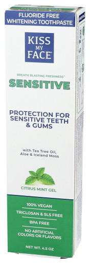 Kiss My Face, Toothpaste Sensitive Fluoride Free Gel, 1 Each, 4.5 Oz ...