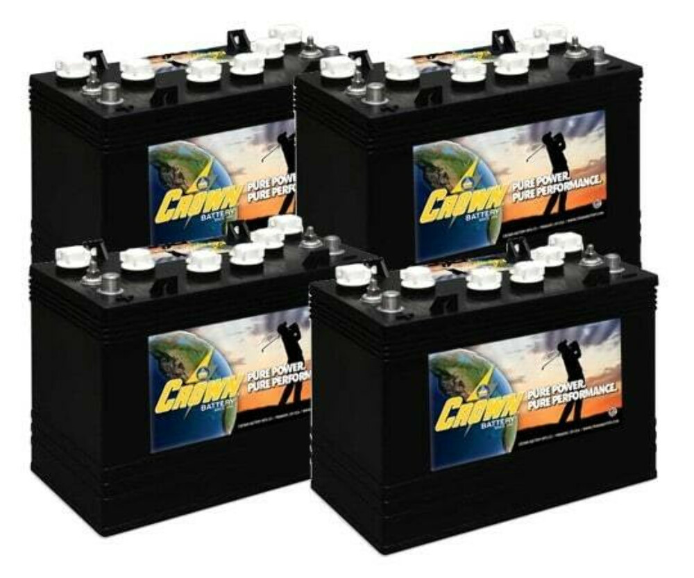 Crown Battery CR-GC150 12V 150Ah Golf Cart Batteries (4 Pack, 48V)