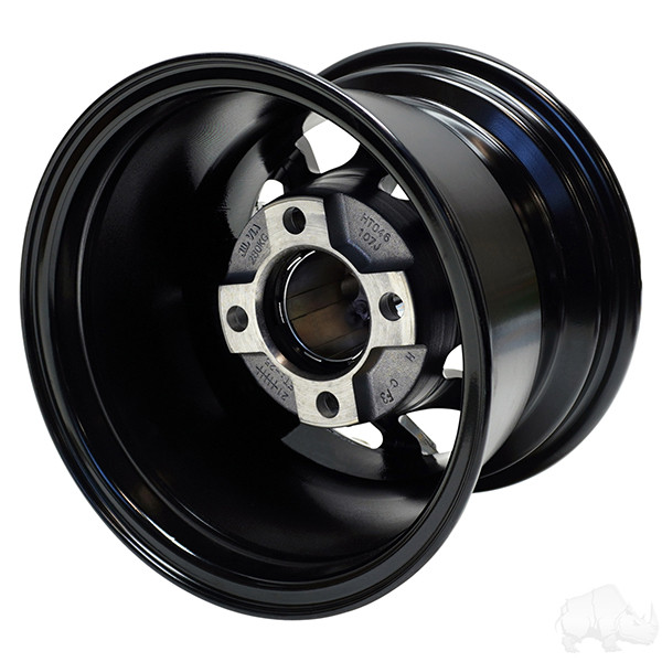 RHOX Golf Cart Wheel RX403, Machined Gloss Black, 10x7 ET-25